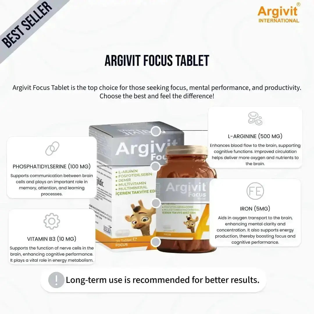 Argivit Focus Tablets - Boosts Energy, Immunity & Well-Being